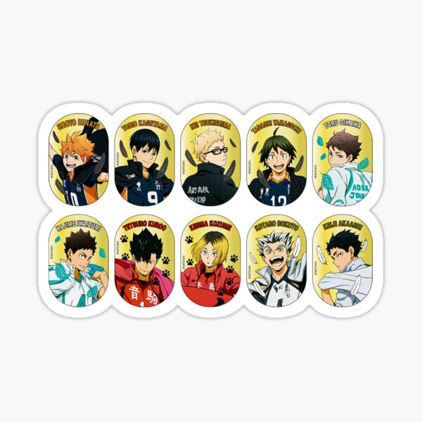 "Haikyuu sticker pack" Sticker for Sale by gitarus | Redbubble