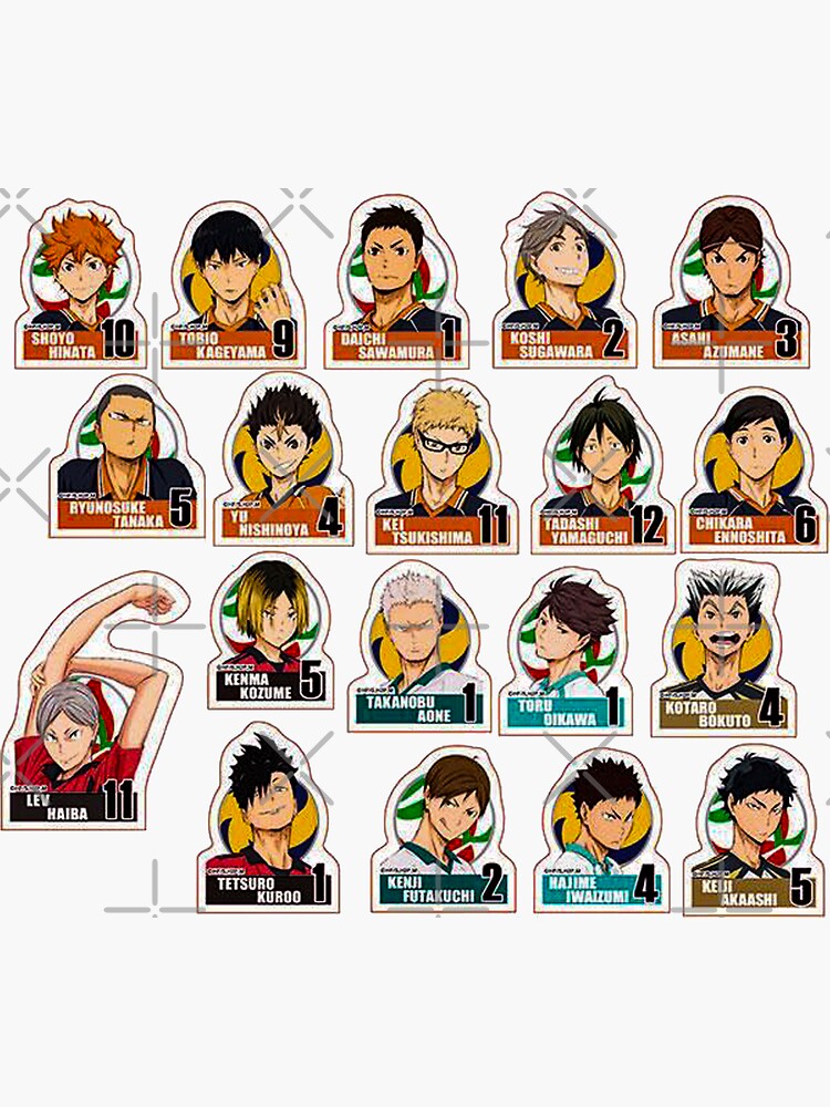 "Haikyuu volleyball sticker pack" Sticker for Sale by gitarus | Redbubble