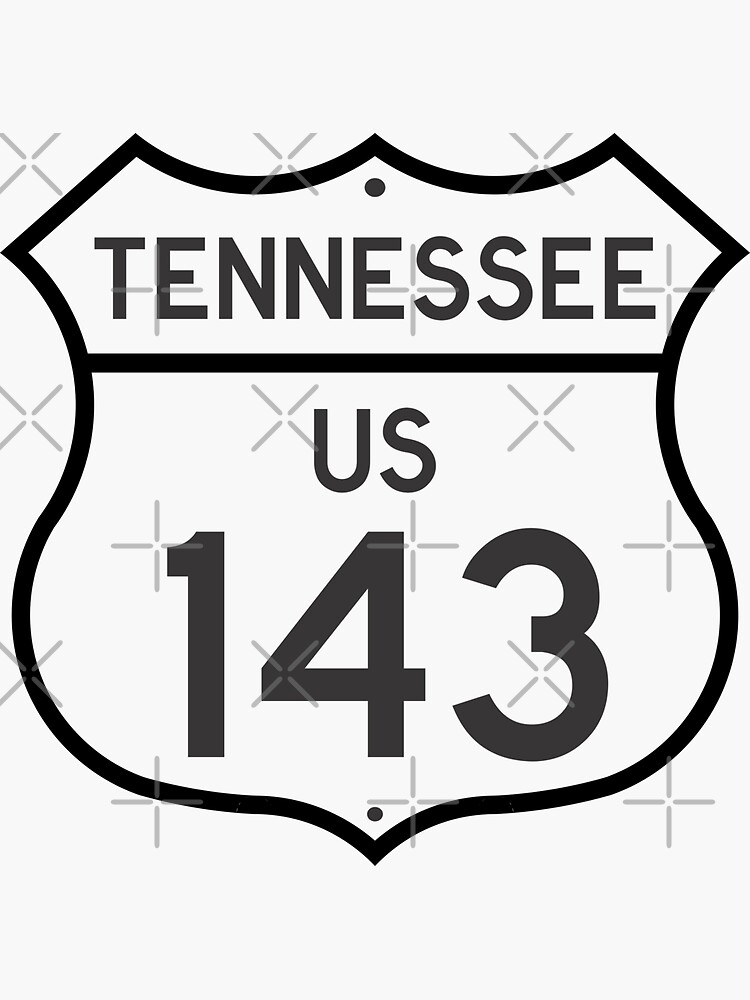 "Highway 143 Tennessee USA" Sticker by Kiwidom | Redbubble