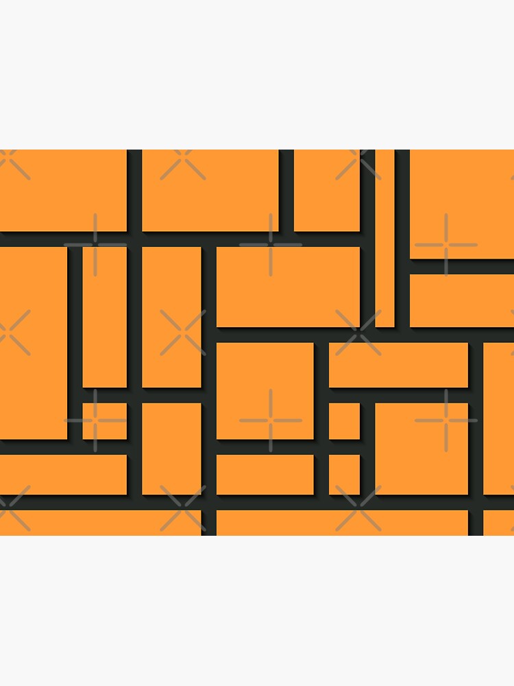 "Orange and Black Rectangular Geometric Block Art Design" Sticker by ...