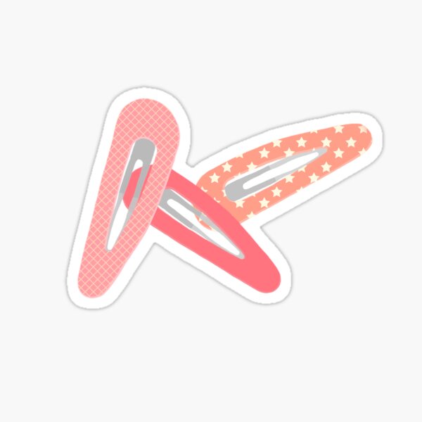 "Pink Hair Clips " Sticker for Sale by meeowtine | Redbubble