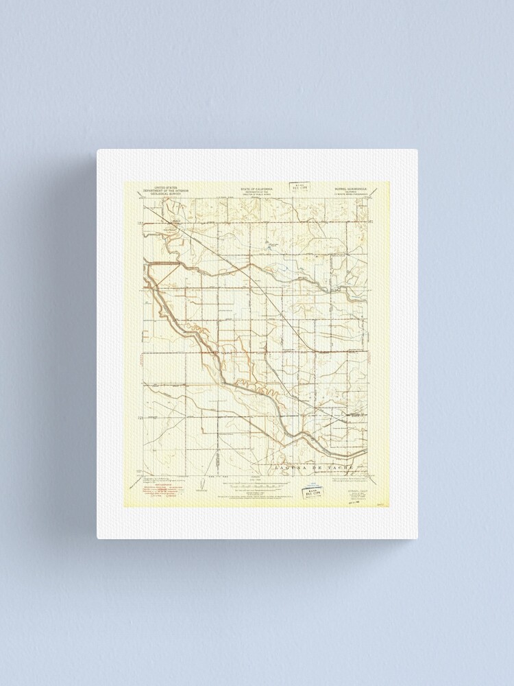 "Burrel, CA from 1950 Vintage Map - High Quality" Canvas Print by ...