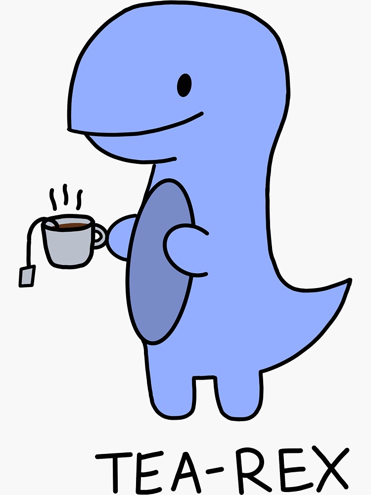 "TEA-REX" Sticker for Sale by melinamoo | Redbubble