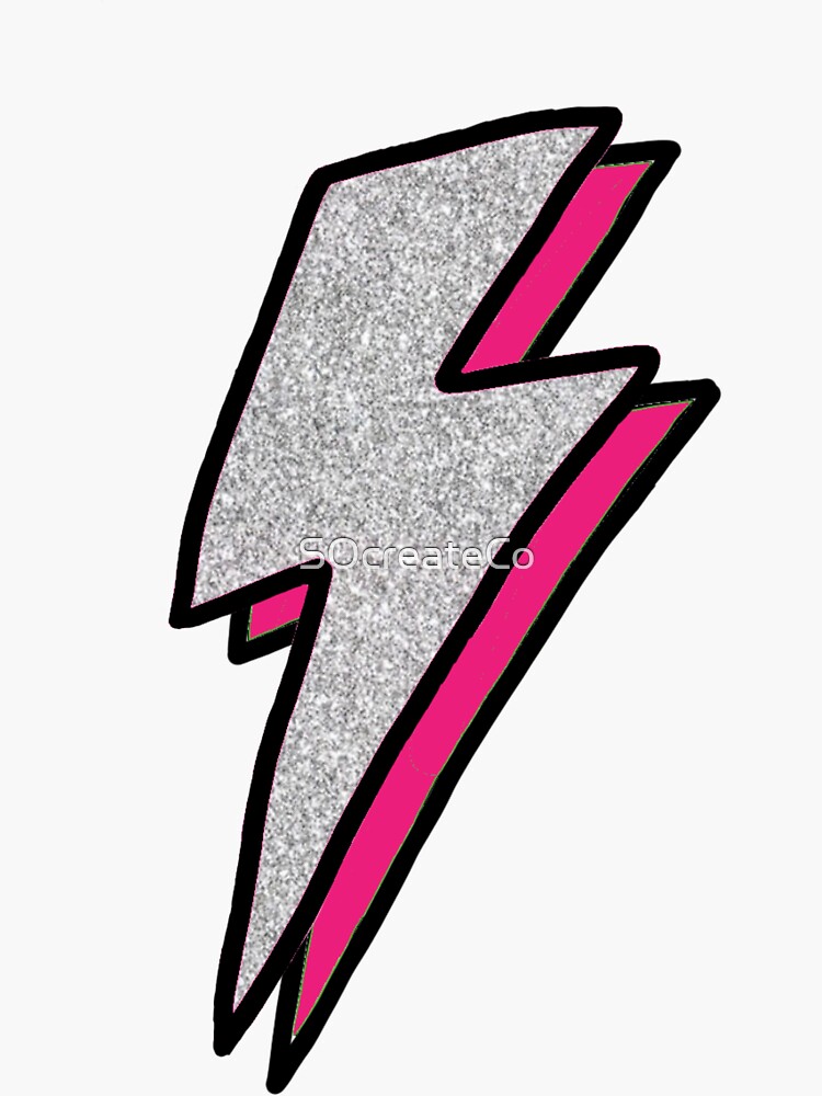 "Electric pink glitter lightning" Sticker for Sale by SOcreateCo ...