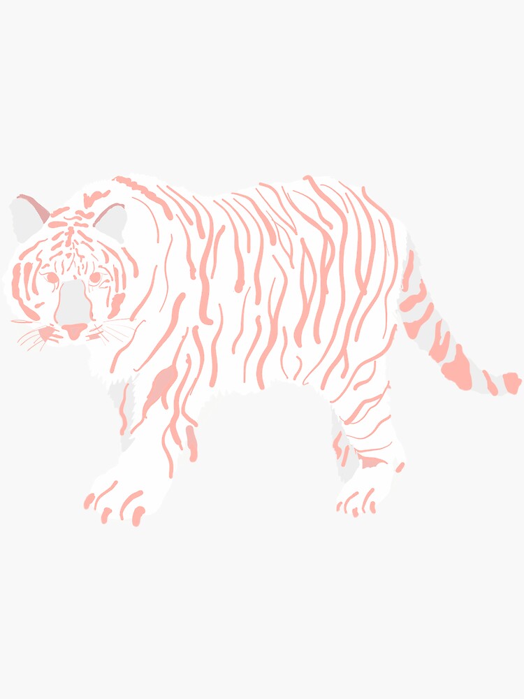 "Cute pink tiger" Sticker by Lumen2020 | Redbubble