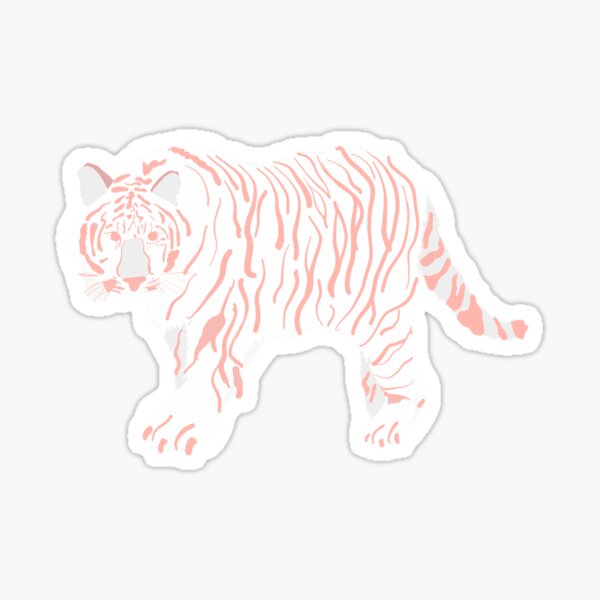 "Cute pink tiger" Sticker by Lumen2020 | Redbubble