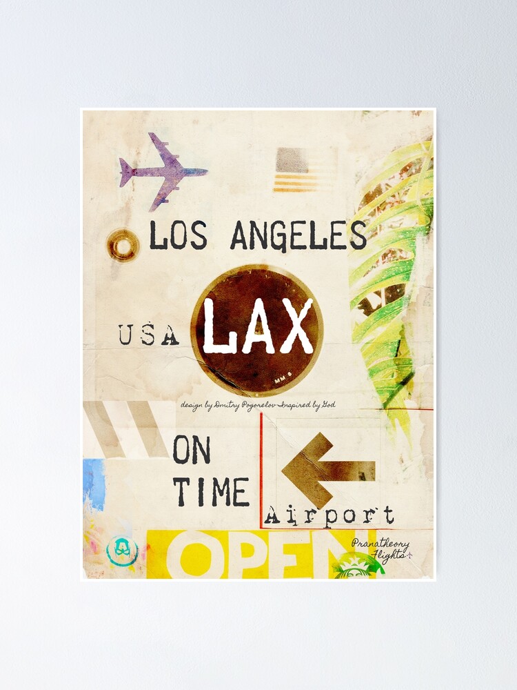 "LAX Los Angeles collage vint" Poster by Pranatheory | Redbubble