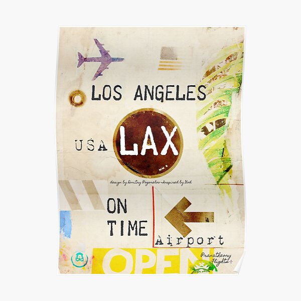 "LAX Los Angeles collage vint" Poster by Pranatheory | Redbubble