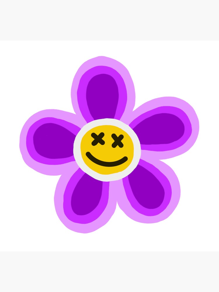 "purple flower with x face design" Sticker by zoeandolivia | Redbubble