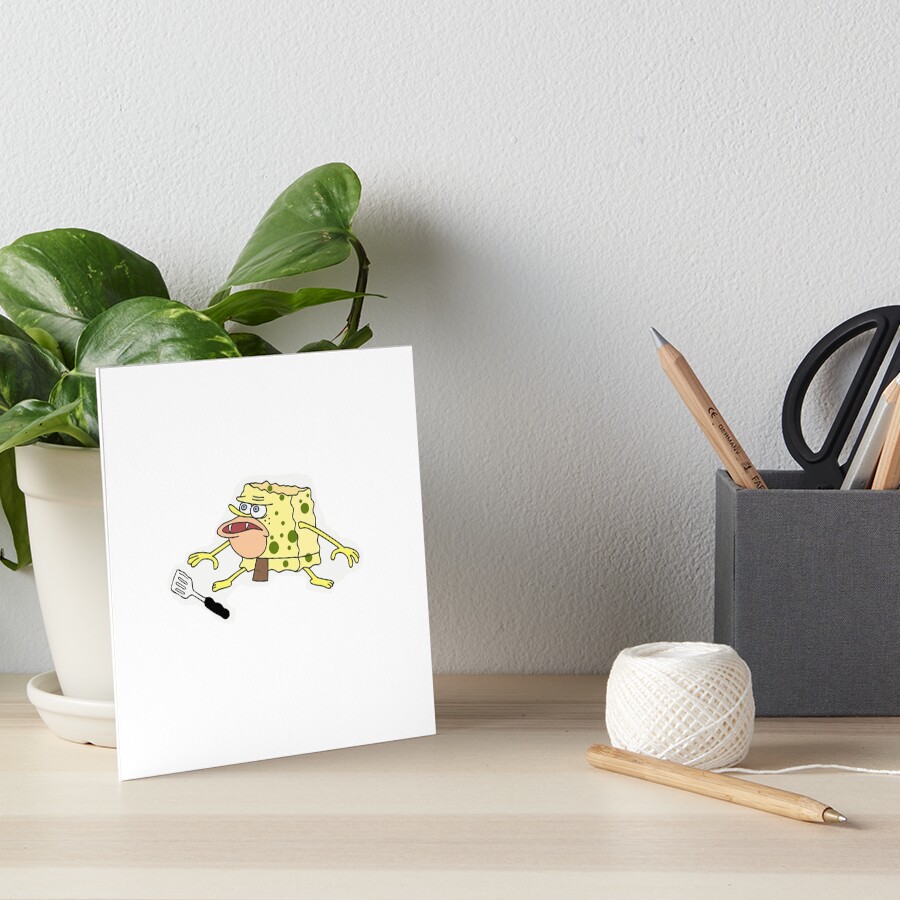 "Caveman Spongebob" Art Board Print by Samanthasena04 | Redbubble