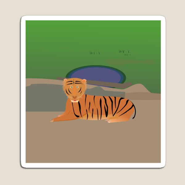 Imán « Ilustración de estilo de dibujos animados de un tigre. La ...