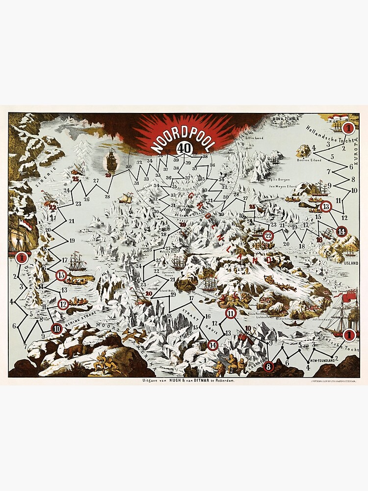 "Vintage Illustrated North Pole Map" Poster for Sale by madeinatlantis ...