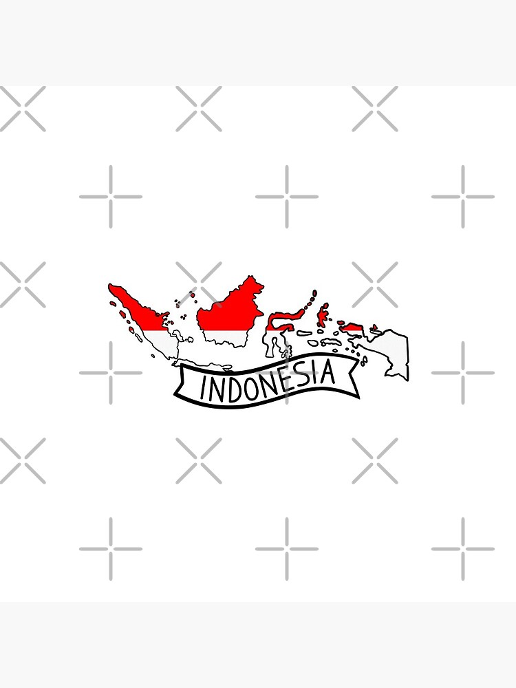"Indonesia Flag Map Sticker" Pin for Sale by Drawingvild | Redbubble