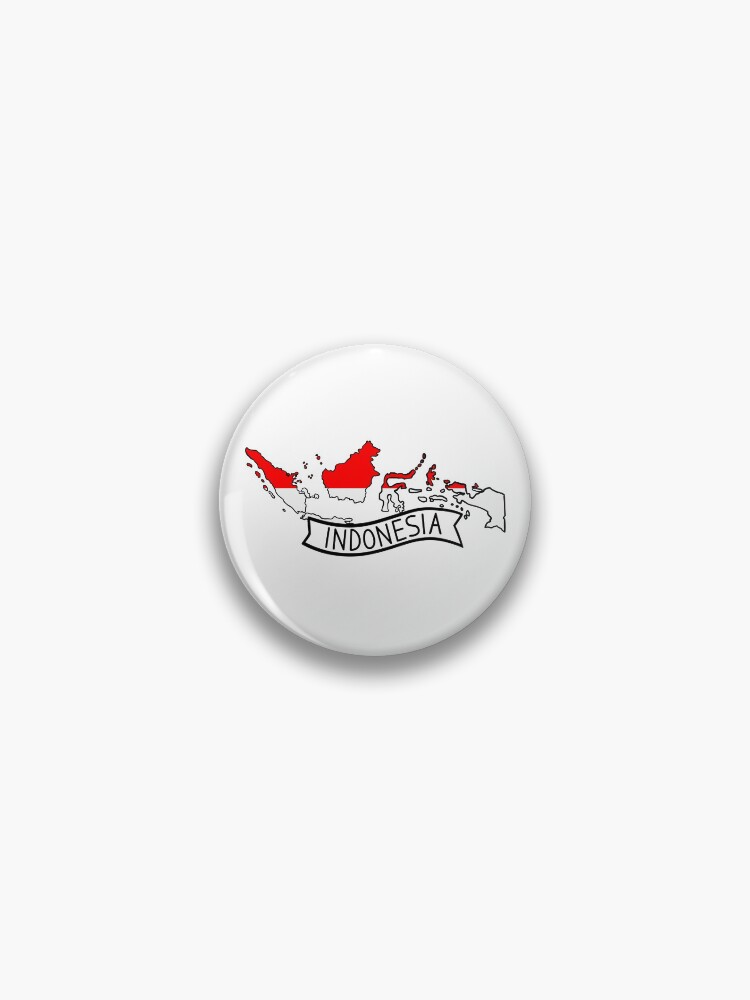 "Indonesia Flag Map Sticker" Pin for Sale by Drawingvild | Redbubble