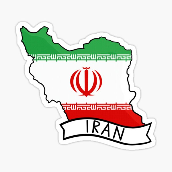 "Iran Flag Map Sticker" Sticker by Drawingvild | Redbubble