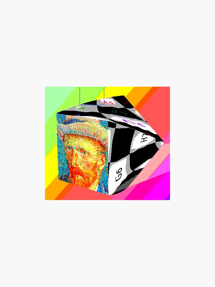 "Cube Face" Sticker for Sale by GoghVanSlow | Redbubble