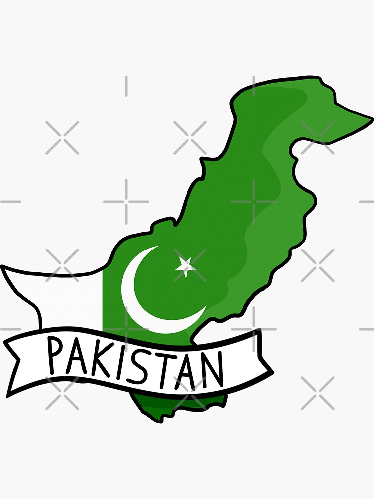"Pakistan Flag Map Sticker" Sticker for Sale by Drawingvild | Redbubble