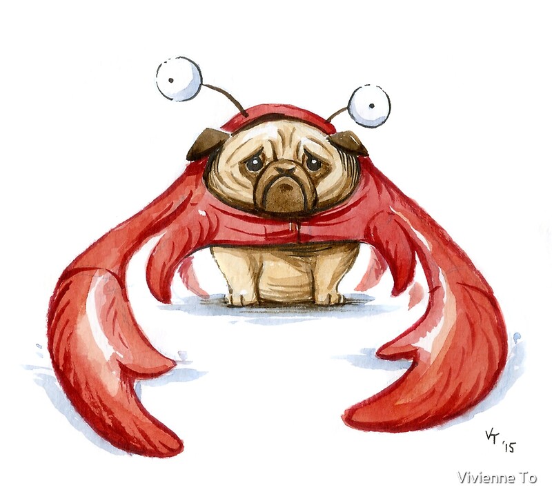 "Lobster Pug" by Vivienne To | Redbubble