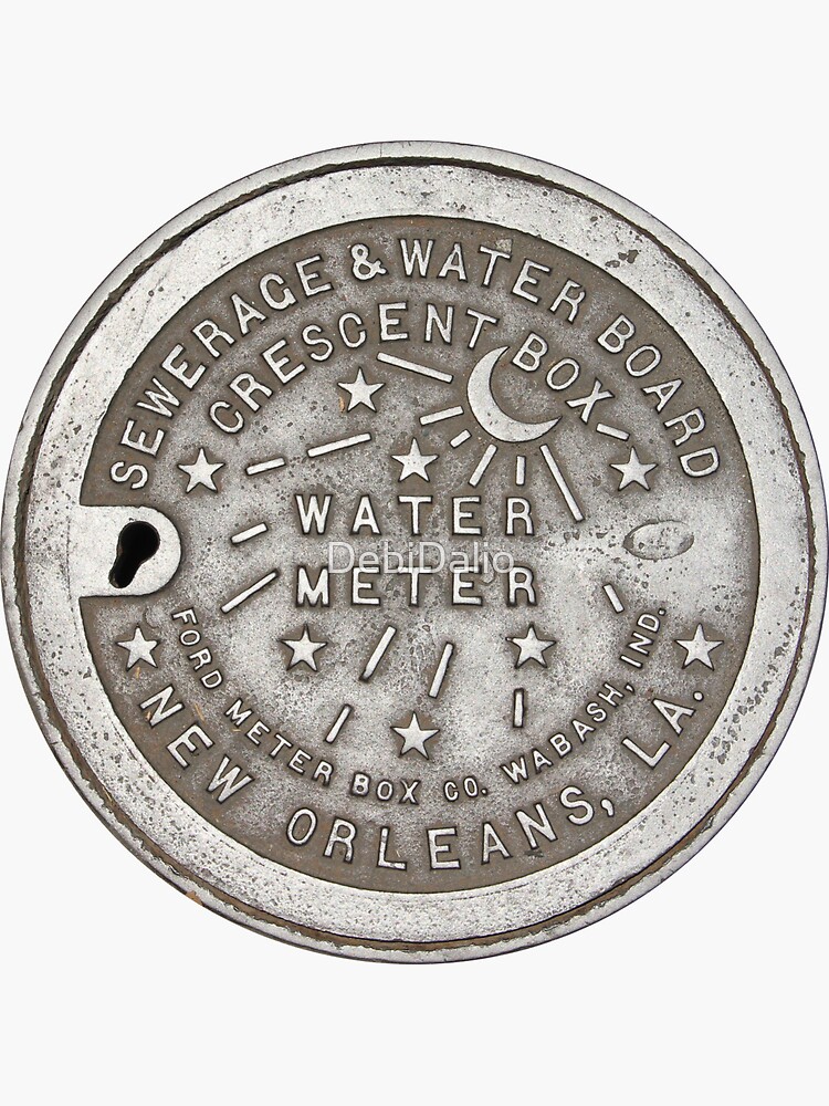 "Crescent City Water Meter Cover" Sticker for Sale by DebiDalio | Redbubble