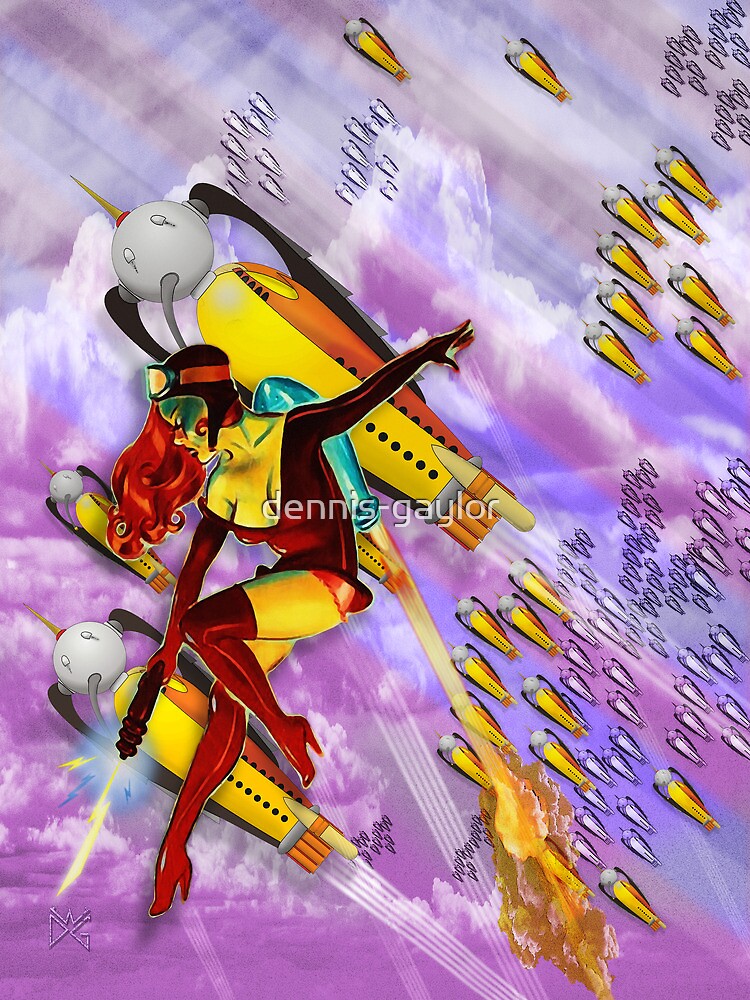 "space ship invasion zapgun jetgirl" Poster for Sale by dennis-gaylor ...