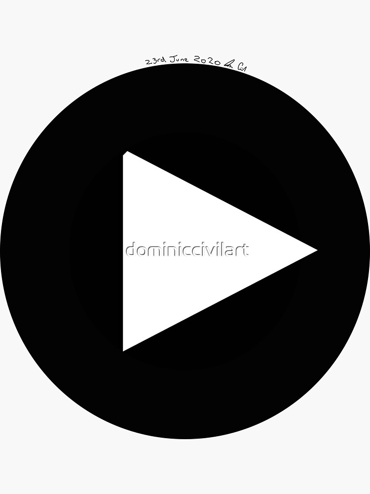 "Play Button" Sticker for Sale by dominiccivilart | Redbubble