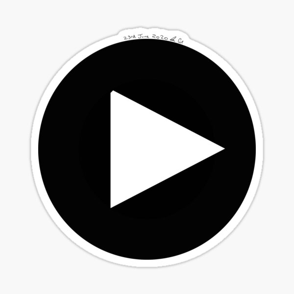 "Play Button" Sticker for Sale by dominiccivilart | Redbubble