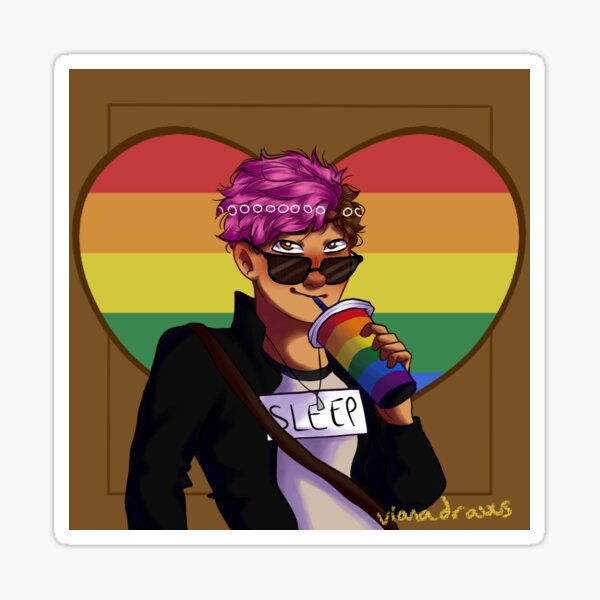 "Remy Sleep LGBT Pride" Sticker for Sale by VianaDraws | Redbubble