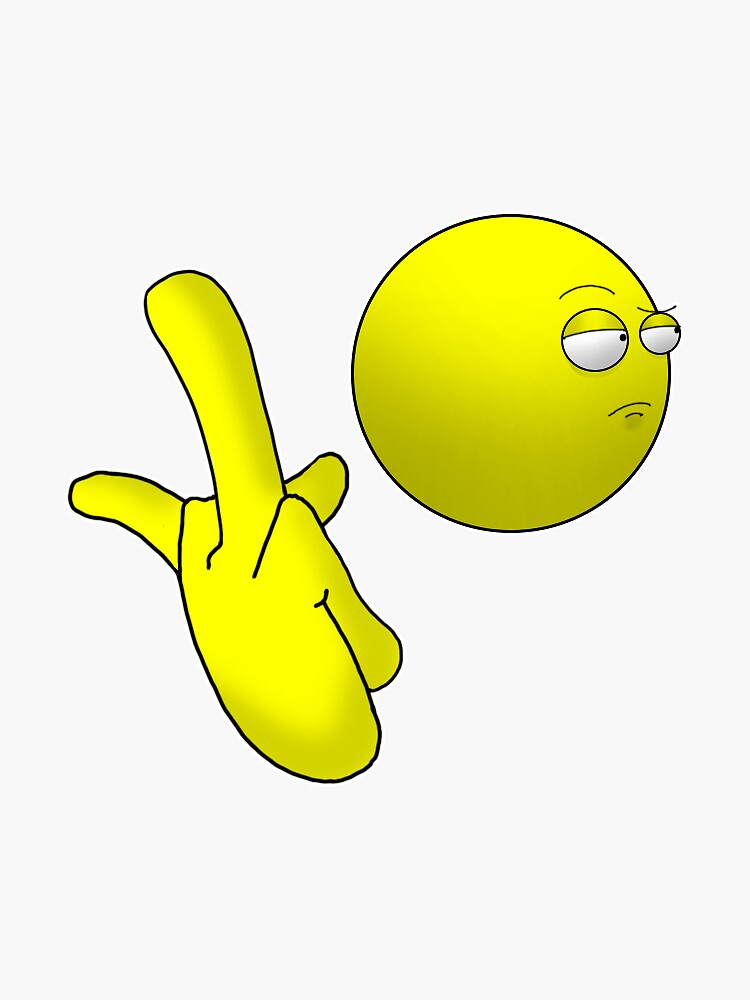 "Middle Finger Emoji" Sticker by Designs-4-u | Redbubble