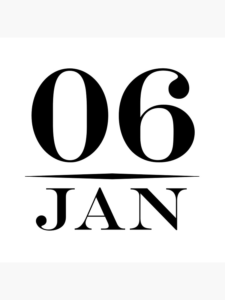 "6th January" Sticker for Sale by BoeJ | Redbubble