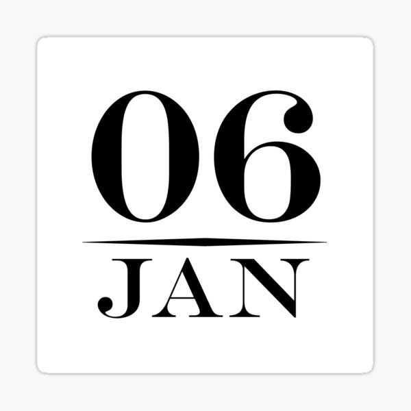 "6th January" Sticker for Sale by BoeJ | Redbubble