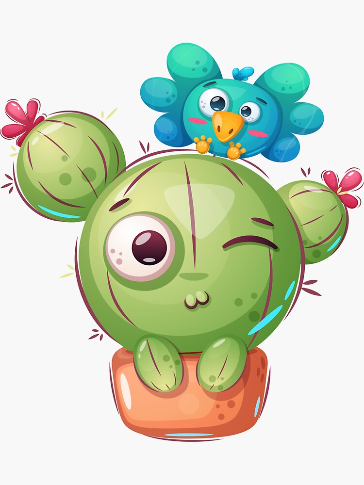 "Best Cactus Friends" Sticker for Sale by Hagiro | Redbubble