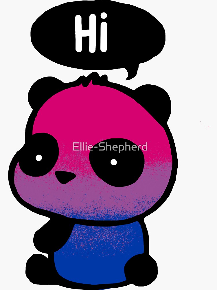"Bisexual Pride panda 'hi'" Sticker for Sale by Ellie-Shepherd | Redbubble