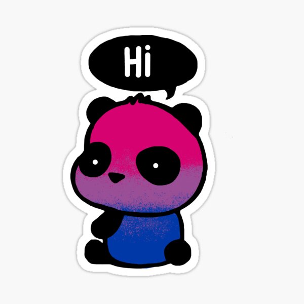 "Bisexual Pride panda 'hi'" Sticker for Sale by Ellie-Shepherd | Redbubble