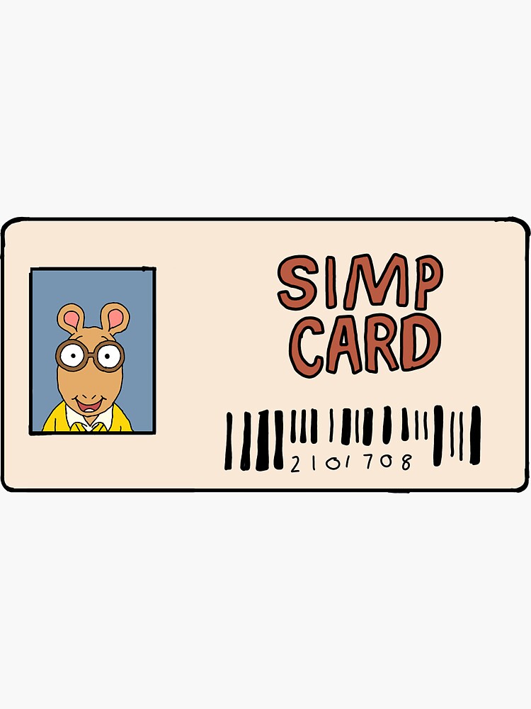 "Aurthur SIMP Card" Sticker for Sale by coolcar136 | Redbubble