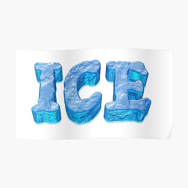 "Ice - Frozen cold cube words" Poster by NerdySherds | Redbubble