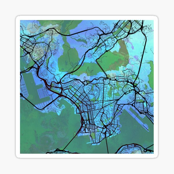 "Hong Kong Street Map Earth" Sticker for Sale by IvonDesign | Redbubble