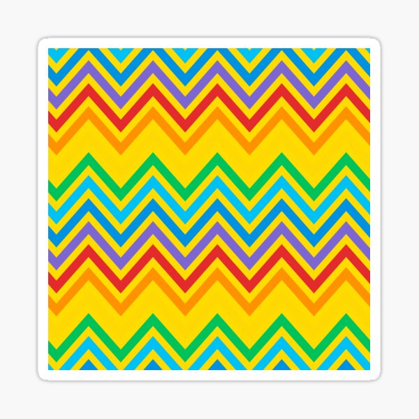 "Zigzag Yellow Mellow Rainbow Design" Sticker for Sale by Dead-Famous ...