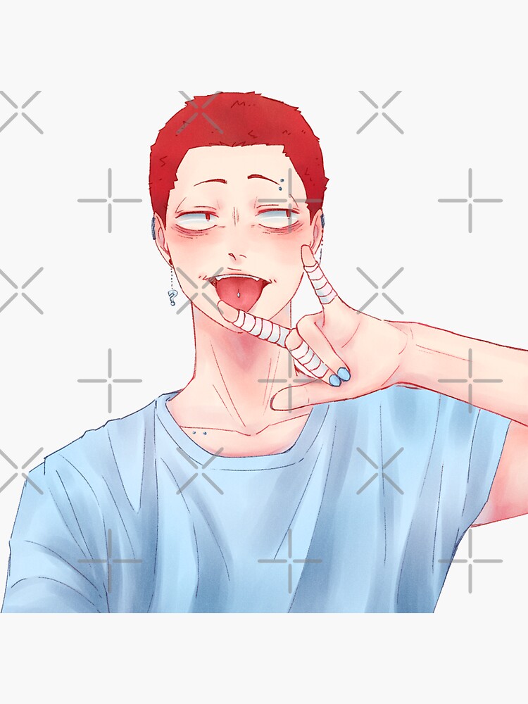 "Pastel Timeskip Pierced Tongue Out Tendou Satori" Sticker for Sale by ...