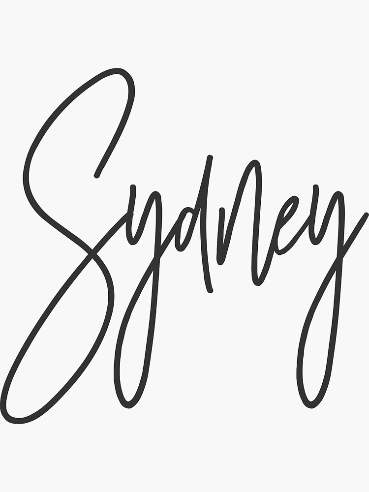 "Sydney Name Handwriting " Sticker by LucaBearDesigns | Redbubble