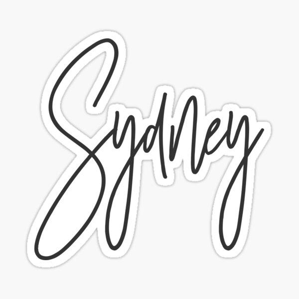 "Sydney Name Handwriting " Sticker by LucaBearDesigns | Redbubble