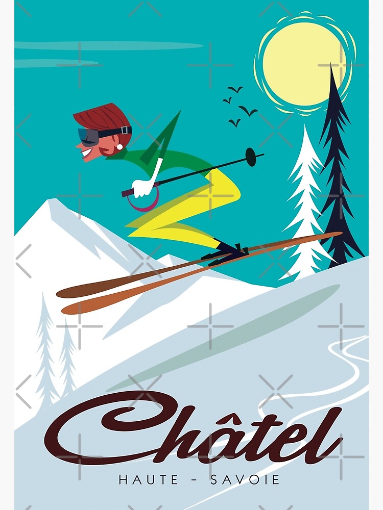 Impression sur toile « Affiche ski Chatel », par GAGodel | Redbubble