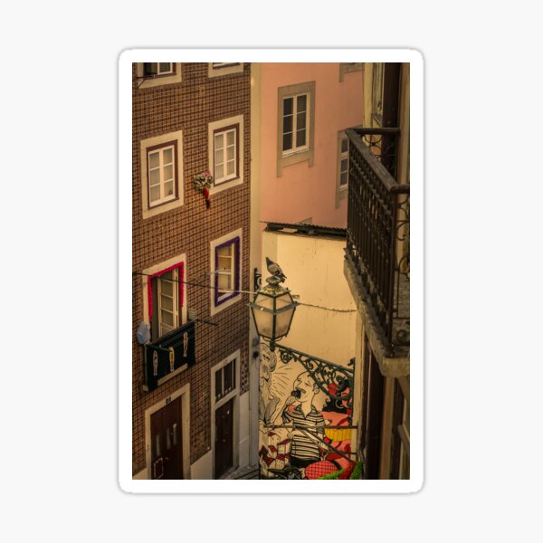 "Alfama, Lisbon II (Color)" Sticker by j-miguel | Redbubble