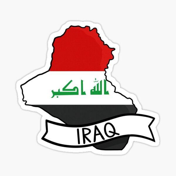 "Iraq Flag Map Sticker" Sticker for Sale by Drawingvild | Redbubble