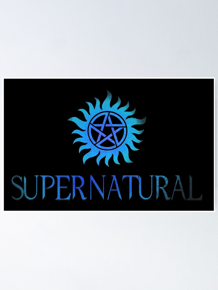 "Supernatural logo in BLUE" Poster for Sale by stormthief19 | Redbubble