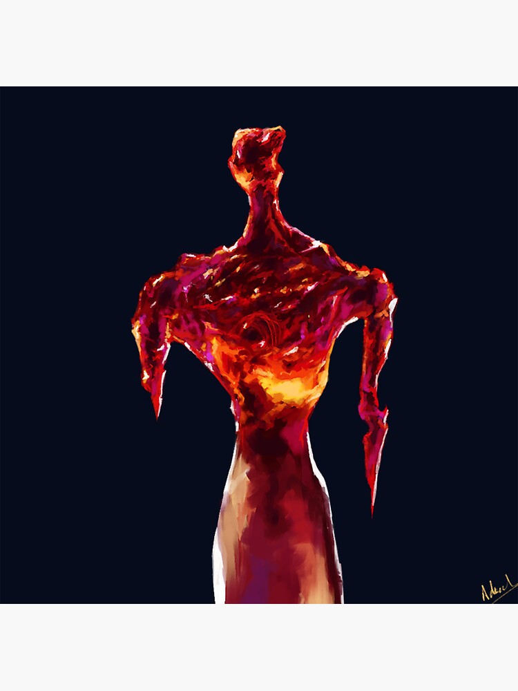 "Fire Magma Sculpture Humanoid" Sticker by CyberPainter | Redbubble