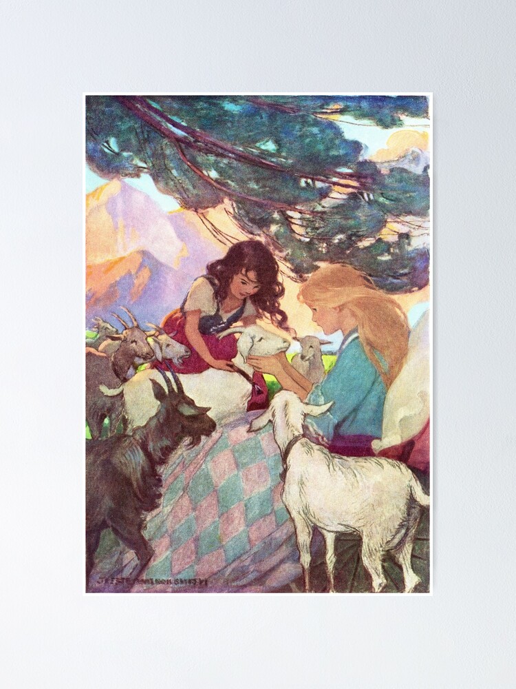 "Heidi and Clara with the Goats" Poster for Sale by RedCapeTales ...