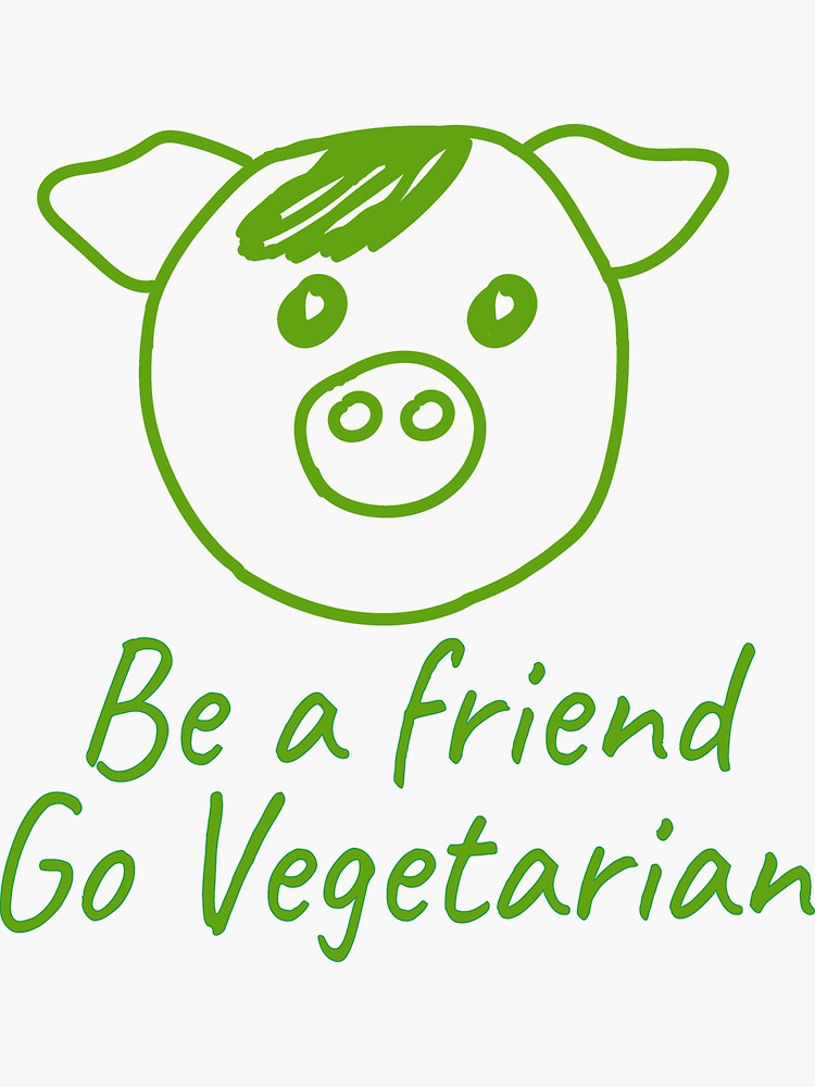 Pegatina «Go Green Animals are Friends Promover el veganismo Diseño de ...