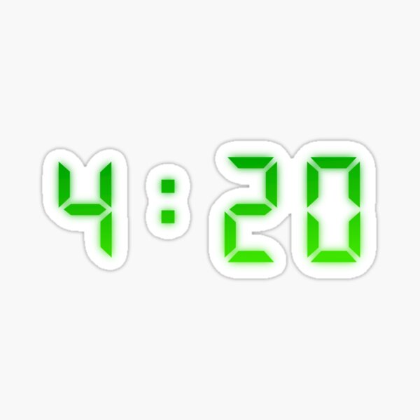 "4:20 Digital Clock" Sticker for Sale by DWaffleDesigns | Redbubble