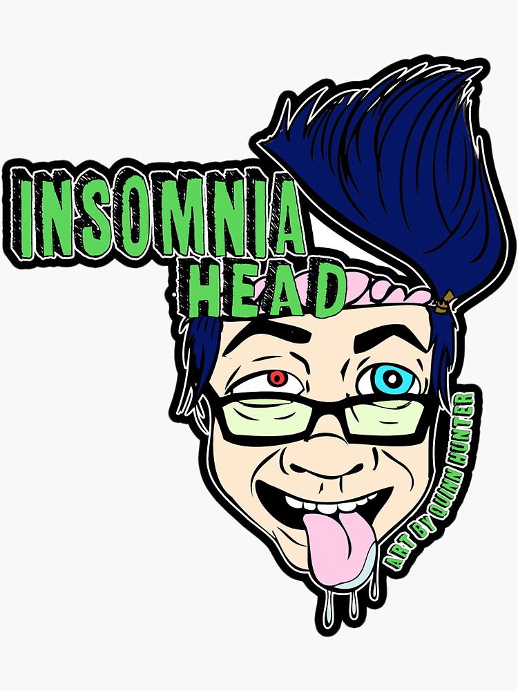 "Insomnia Head Logo" Sticker by InsomniaHeadArt | Redbubble