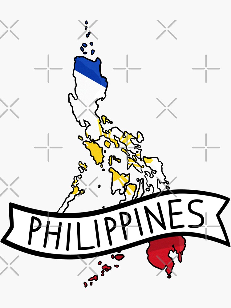 "Philippines Flag Map Sticker" Sticker by Drawingvild | Redbubble